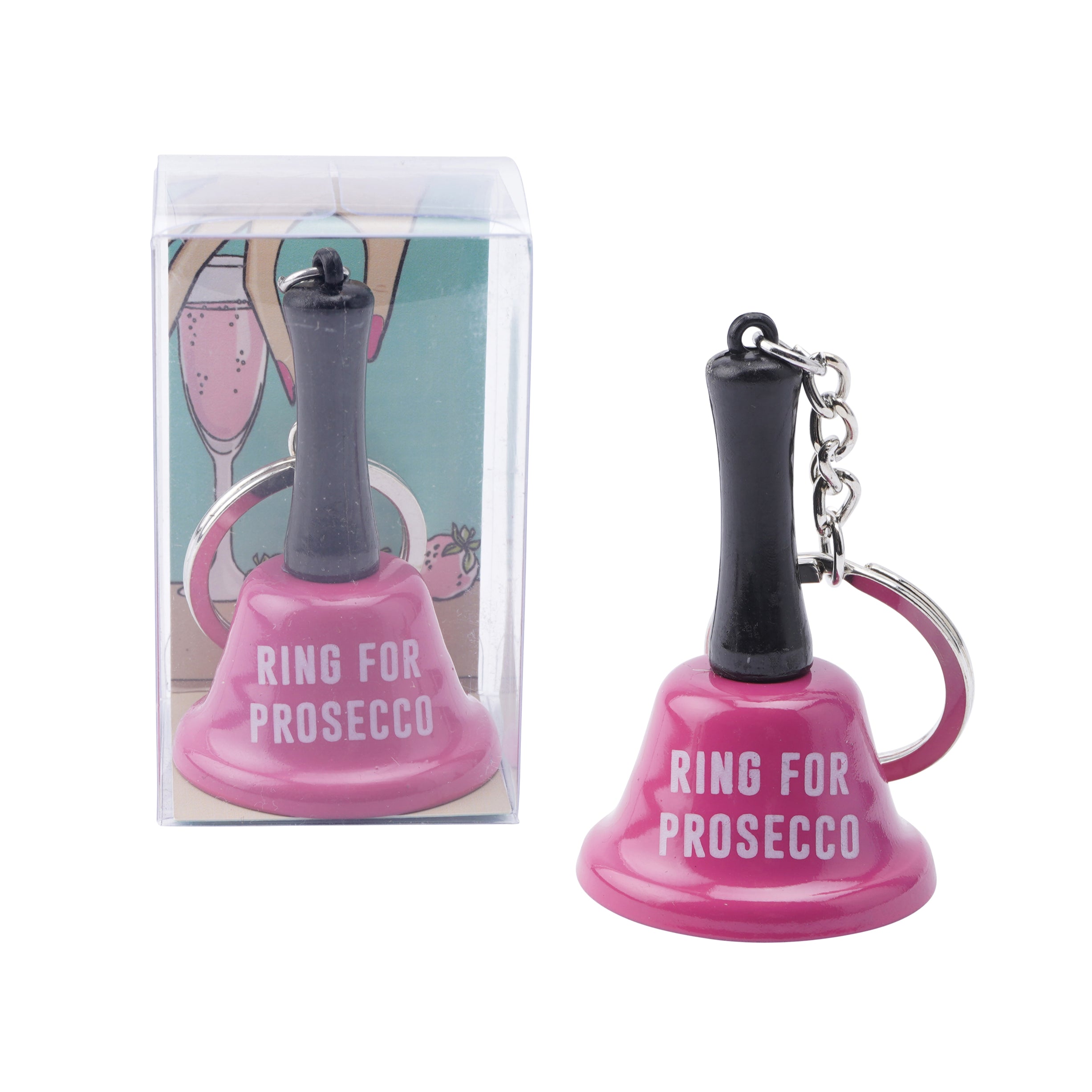 Ring for Prosecco Keyring Bell – Rhinestones & Roses